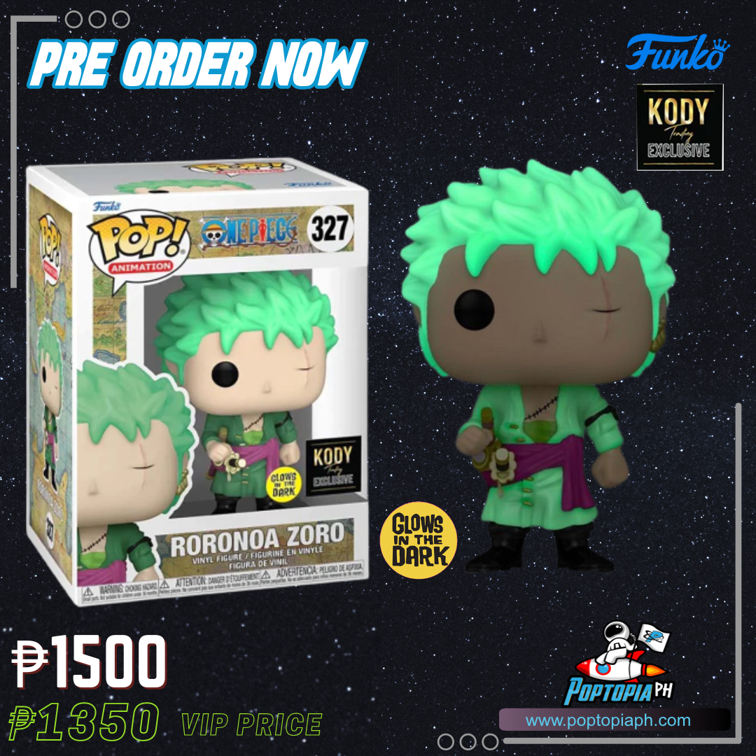 PRE ORDER Funko POP! Animation: One Piece - Roronoa Zoro GiTD Kody Tra ...